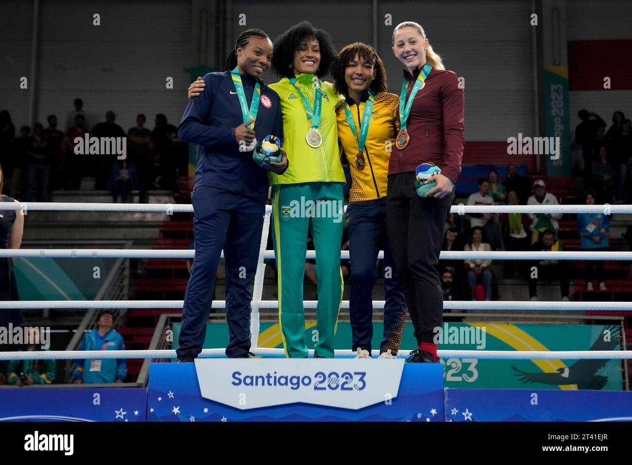 Medal winners from left, Morelle McCane of the United States, Brazil's ...