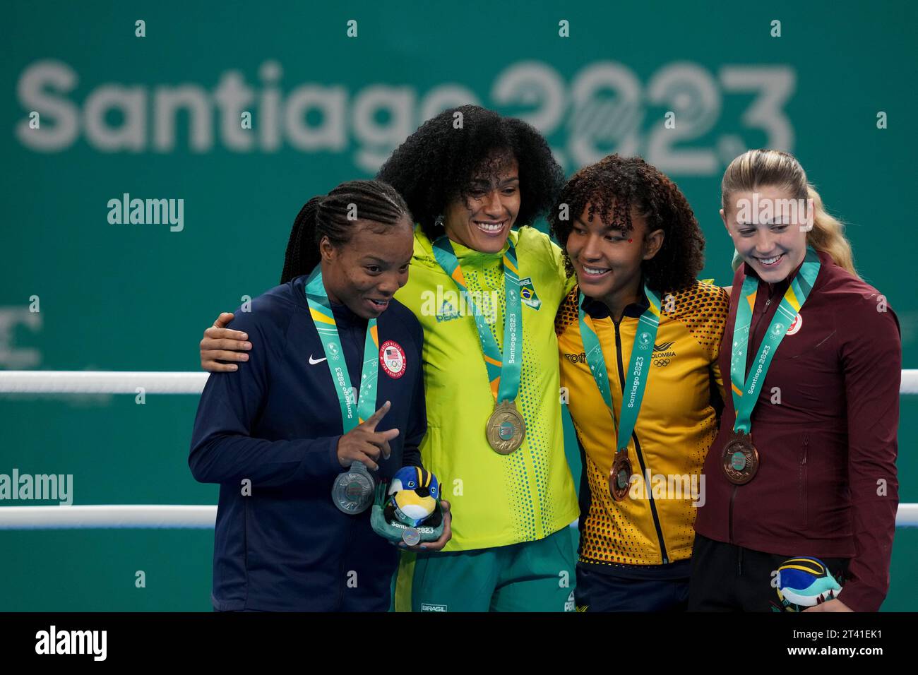 Medal winners from left, Morelle McCane of the United States, Brazil's ...
