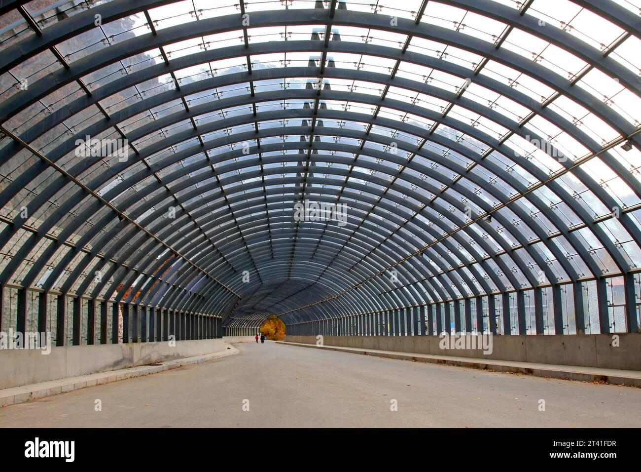 Metal tunnel channel, closeup of photo Stock Photo - Alamy