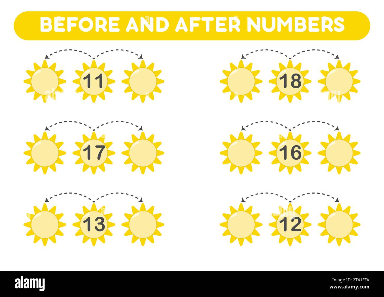 Math game for kids. Before and after numbers. Printable worksheets ...