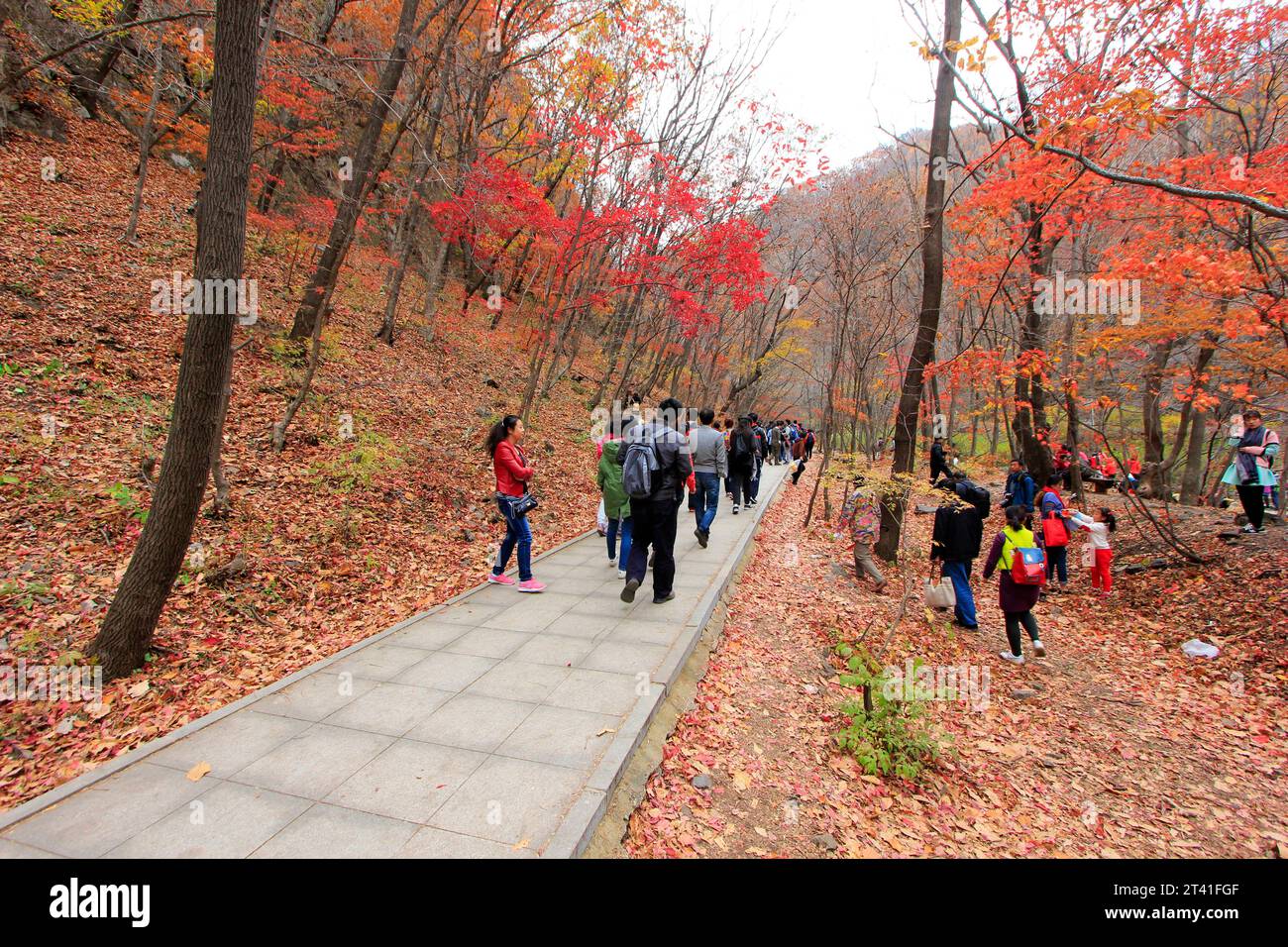 BENXI CITY- OCTOBER 12: GuanMenShan scenic spot tourists, on october 12 ...