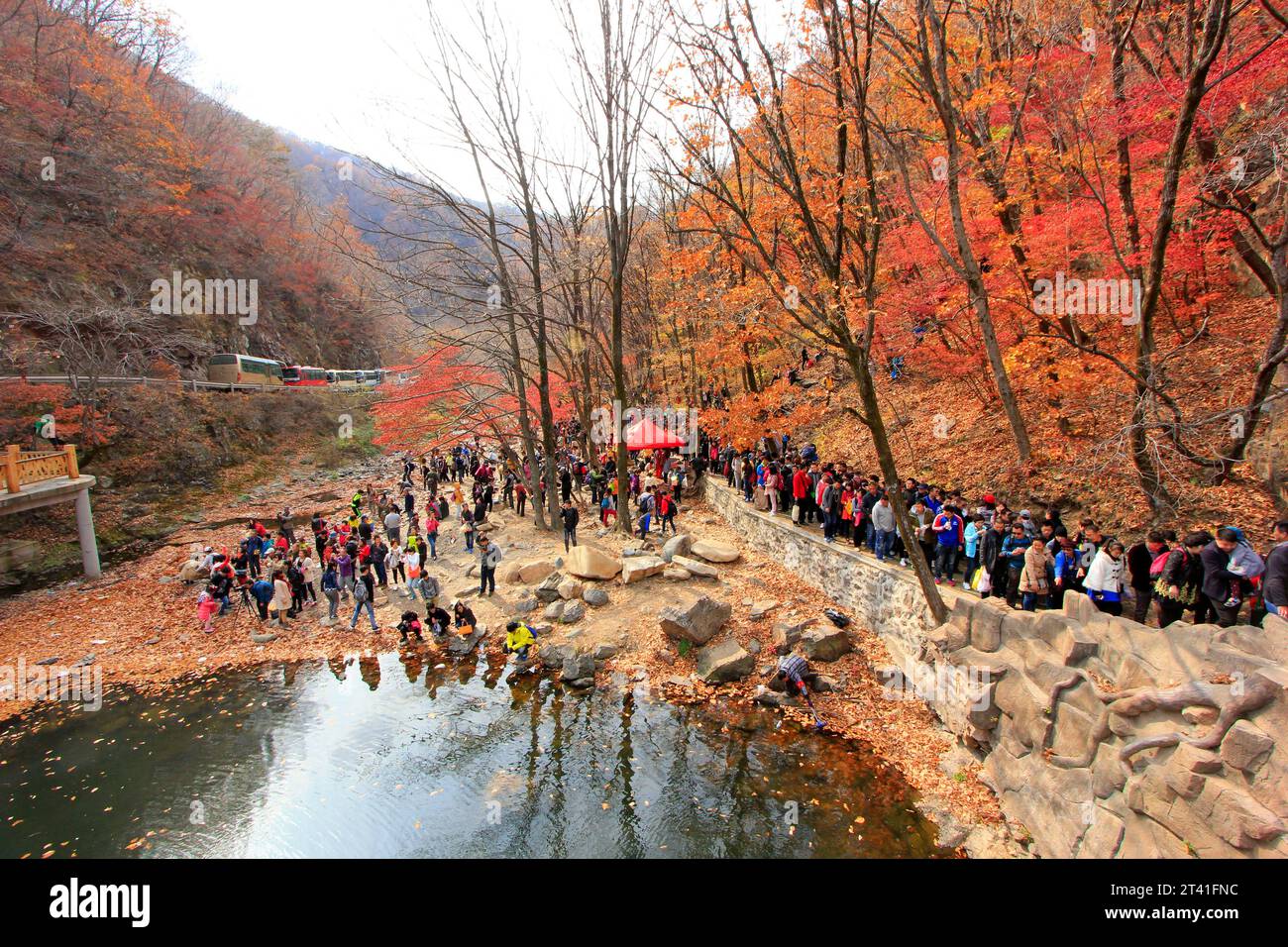 BENXI CITY- OCTOBER 12: GuanMenShan scenic spot natural landscape and ...