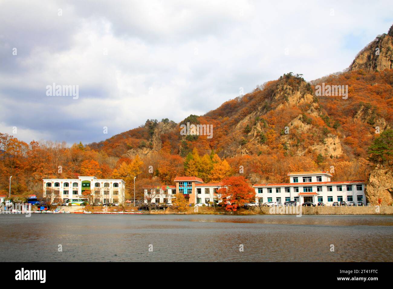 BENXI CITY- OCTOBER 12: GuanMenShan scenic landscape architecture, on ...