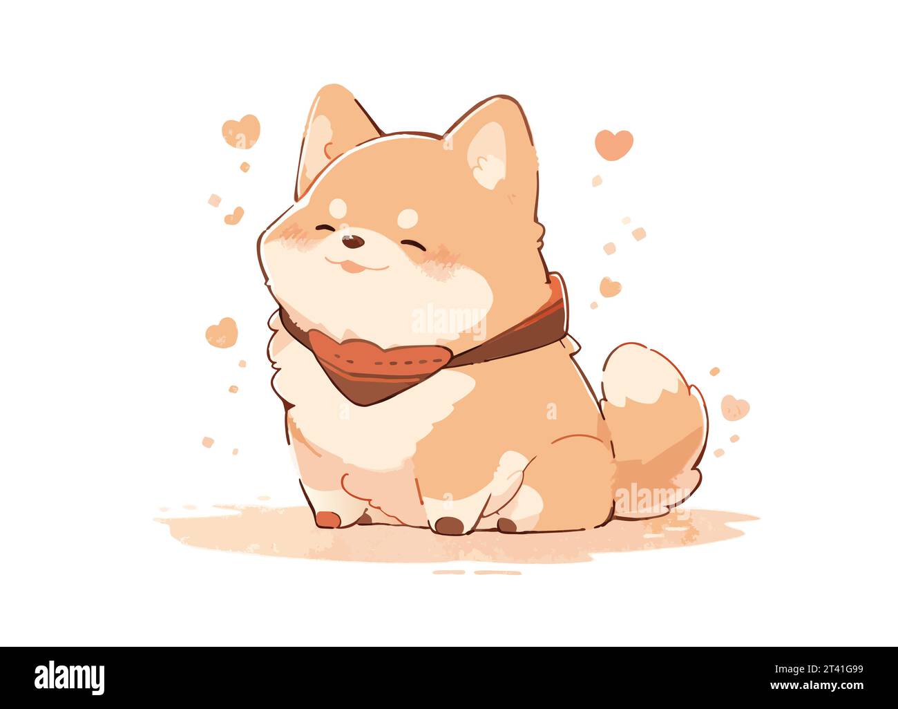 Shiba dog, cute cartoon doodle icon. Vector Stock Vector Image & Art ...