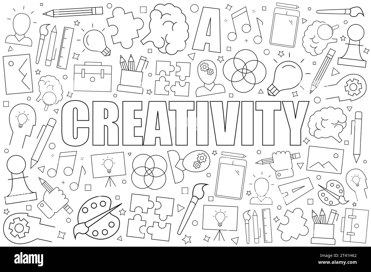 Creativity background from line icon Royalty Free Vector Stock Vector ...