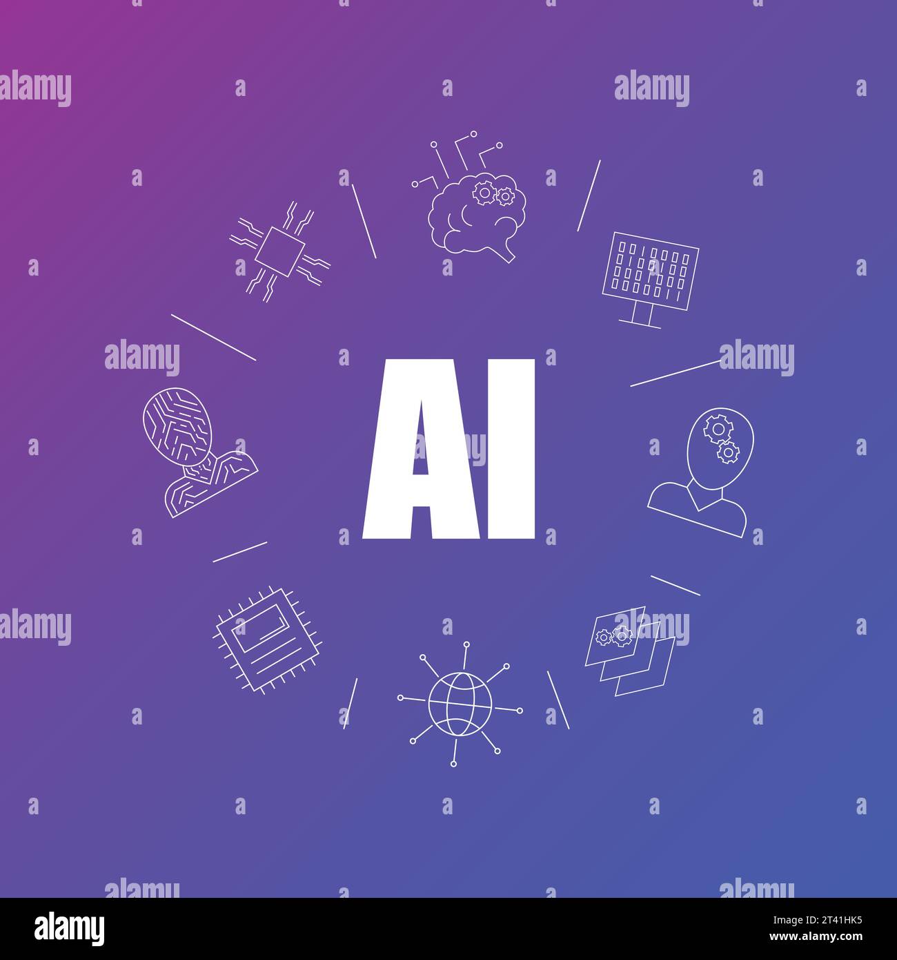 Artificial intelligence background from line icon Vector Image Stock ...