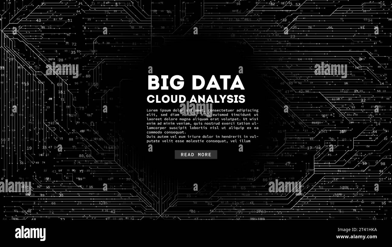 Big Data cloud computing. Blockchain visualiztion. Social network information complexity Stock ...