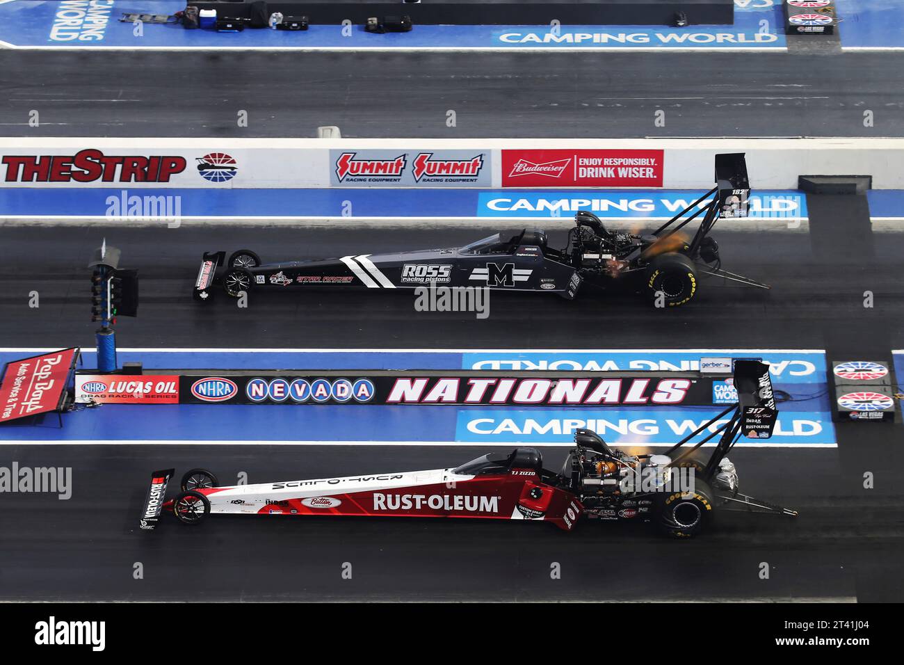 LAS VEGAS, NV - OCTOBER 27: TJ Zizzo (317 TF) NHRA Top Fuel Dragster ...