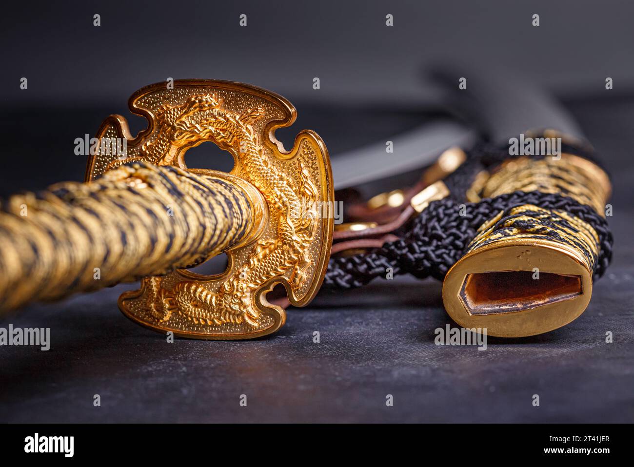 Japanese samurai katana sword and scabbard close up. Photo of a weapon ...