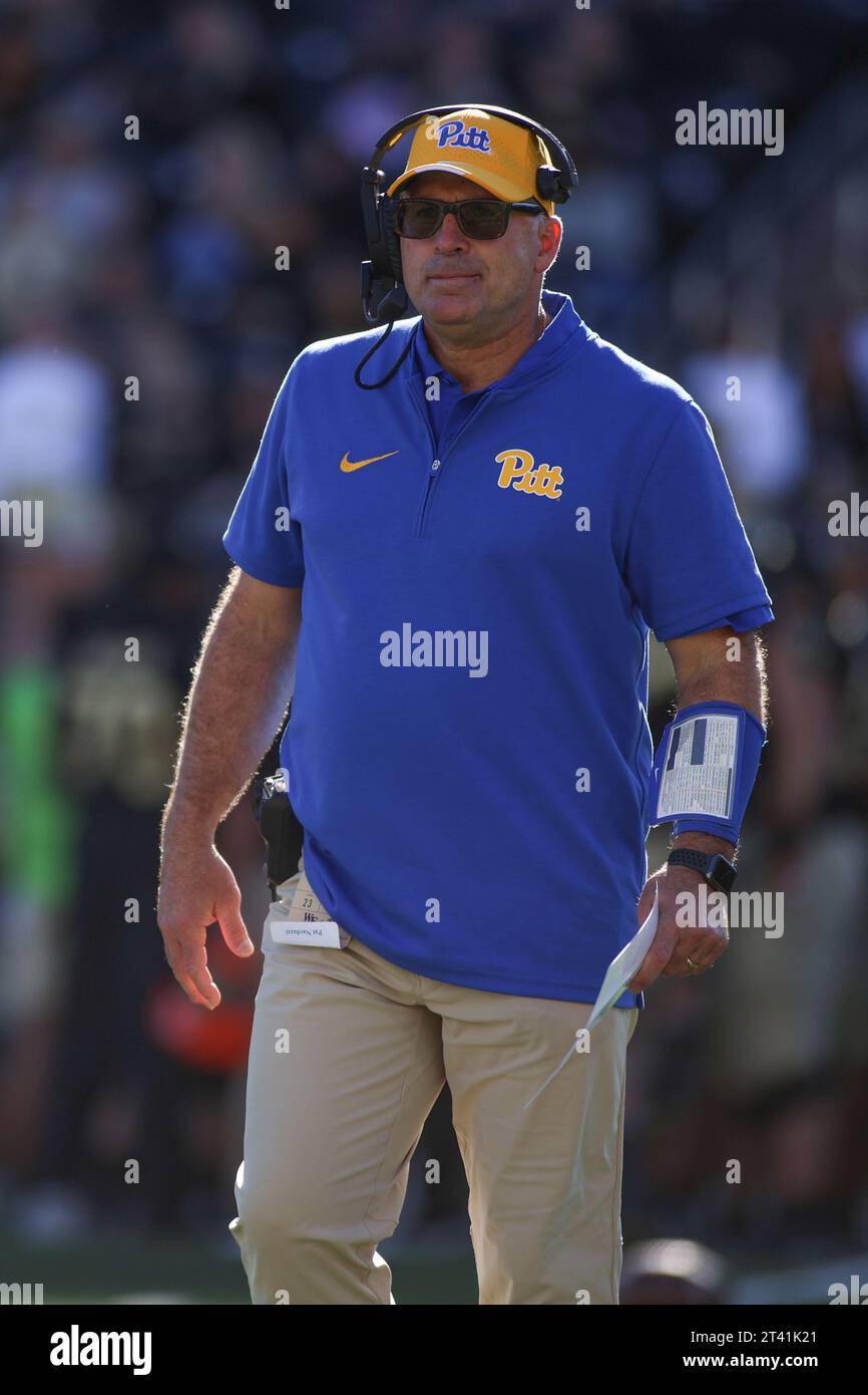 October 21, 2023: Pittsburgh Panthers head coach Pat Narduzzi walks back to the bench after ...