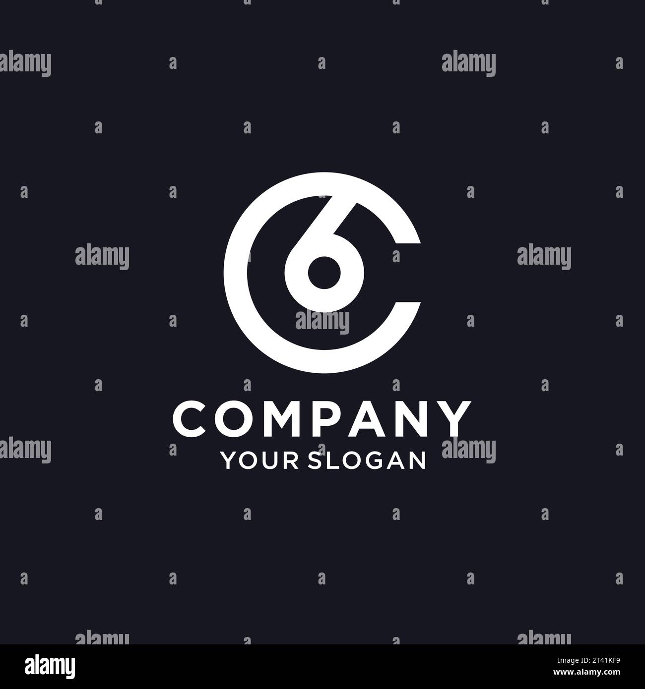 Monogram letter c6 logo design Royalty Free Vector Image Stock Vector ...