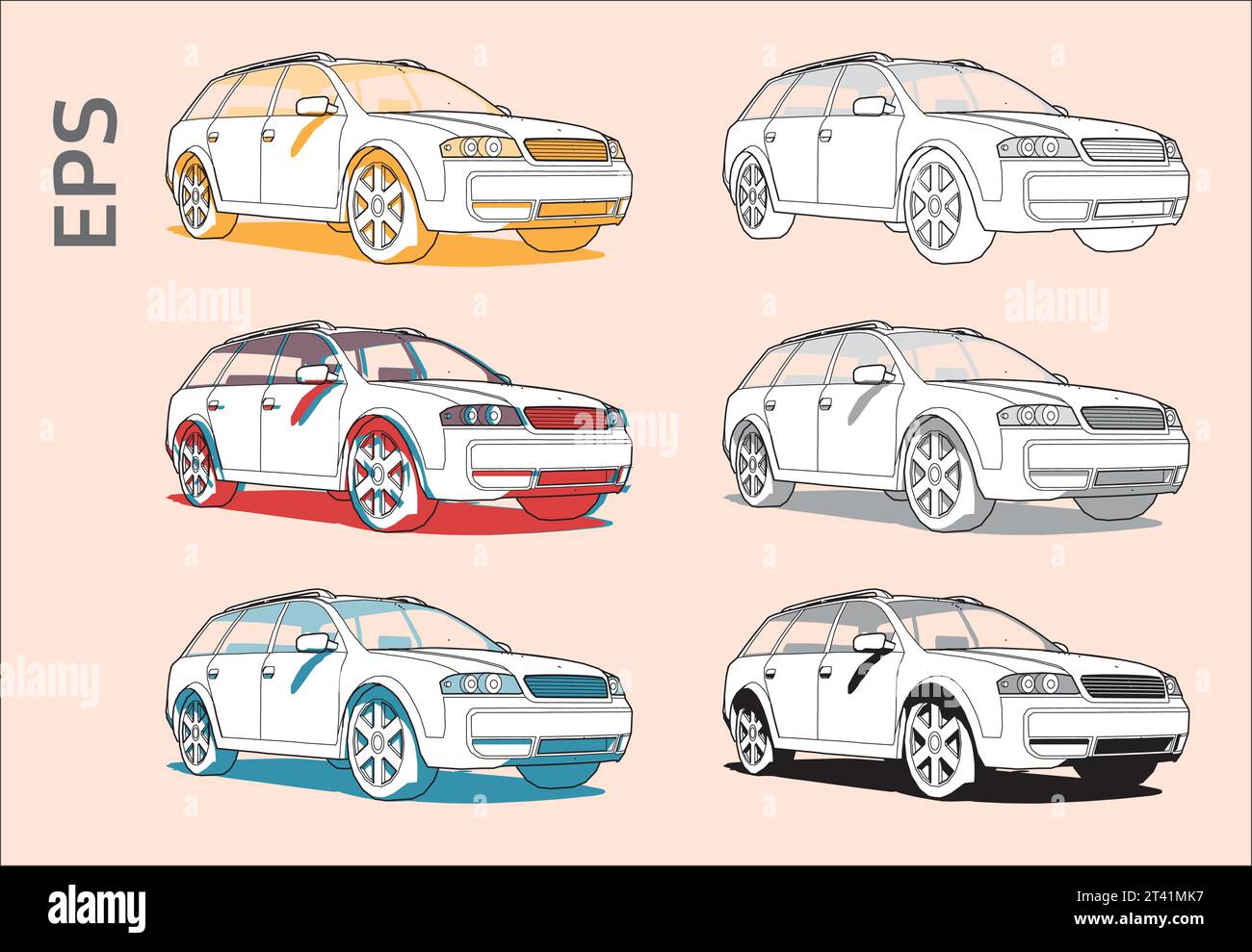 Car icons set for architectural drawing Royalty Free Vector Stock ...