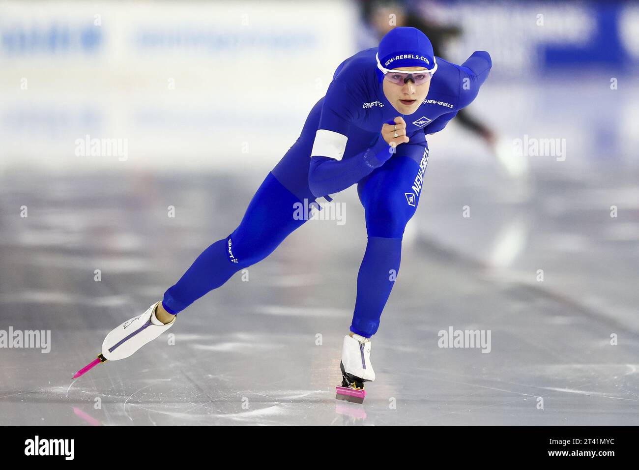HEERENVEEN - Angel Daleman in action during the 1,500m women in the ...