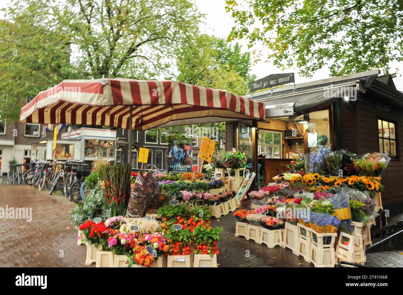 Flower Stall in Amsterdam Stock Photo - Alamy