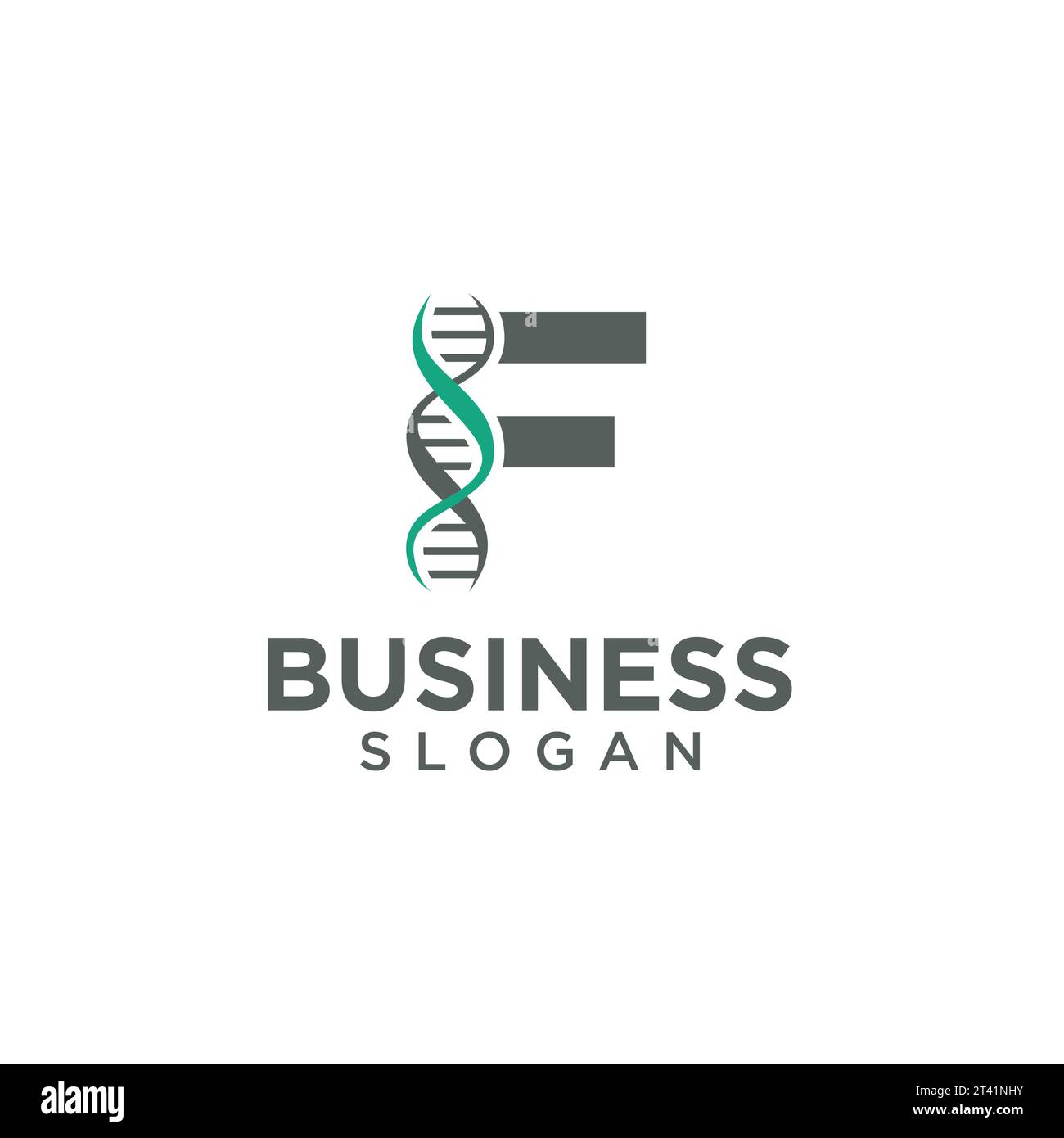 Dna helix with letter f logo template Royalty Free Vector Stock Vector ...