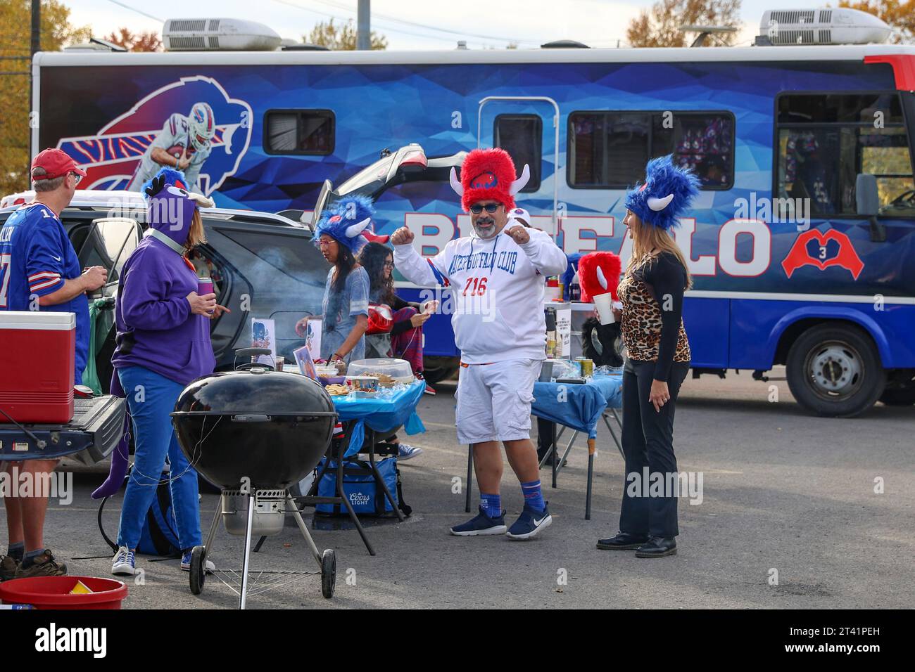 Buffalo Bills fans tailgating before an NFL football game against the ...