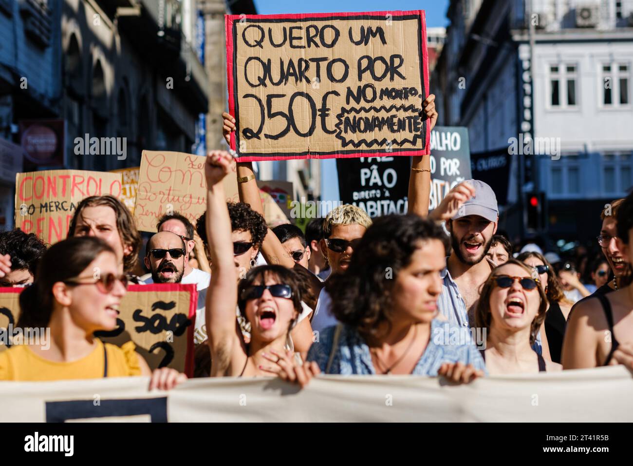 PORTO, PORTUGAL - 2023/09/30: A few thousand people came to the streets ...