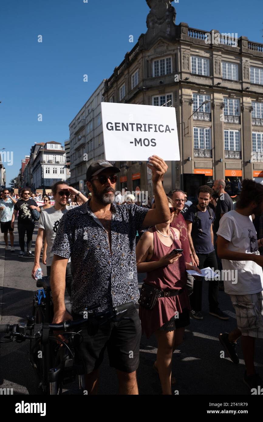 PORTO, PORTUGAL - 2023/09/30: A few thousand people came to the streets ...