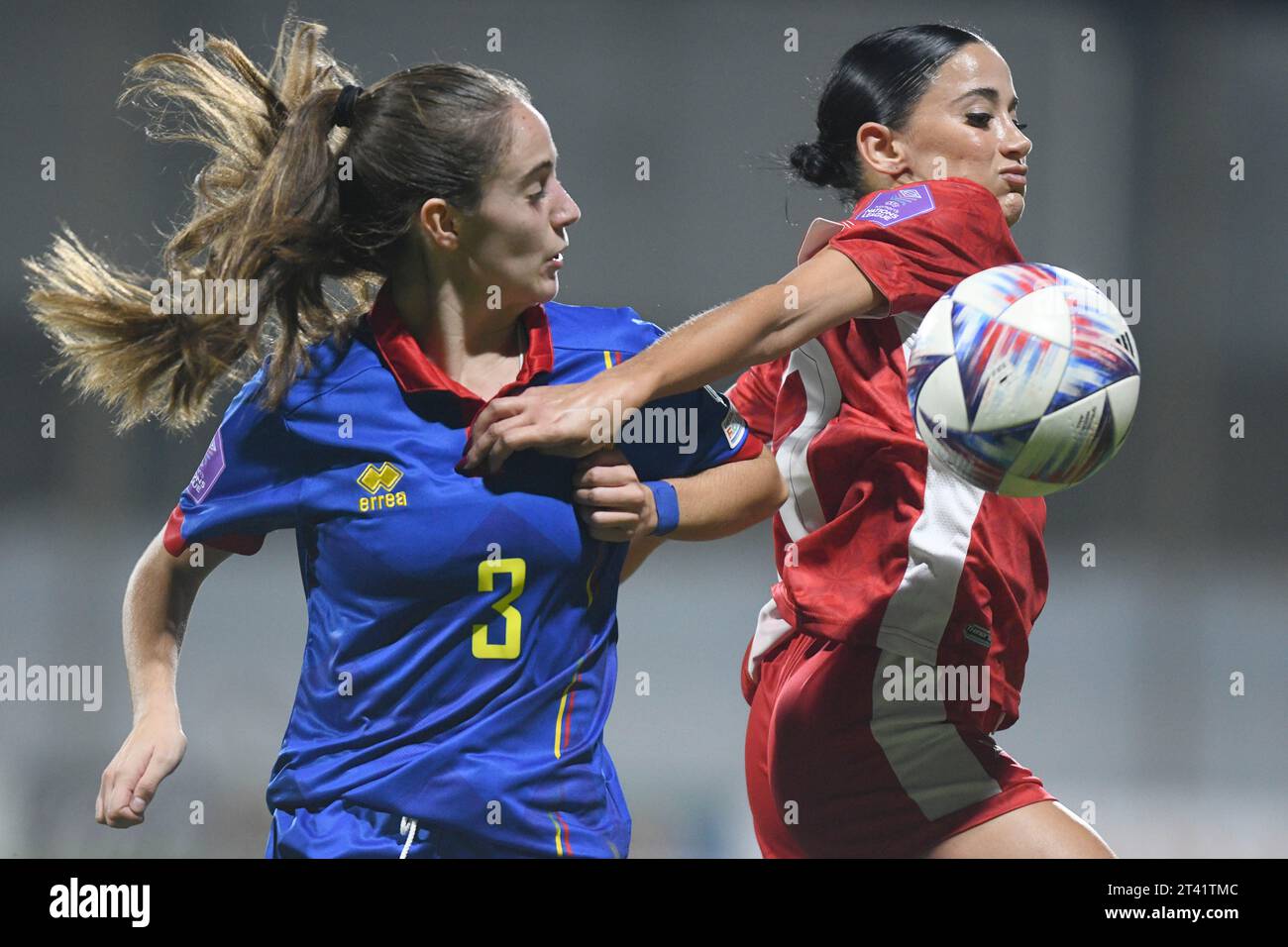 Ta'qali, Malta. 27th Oct, 2023. Malta's Brenda Borg (R) competes with ...