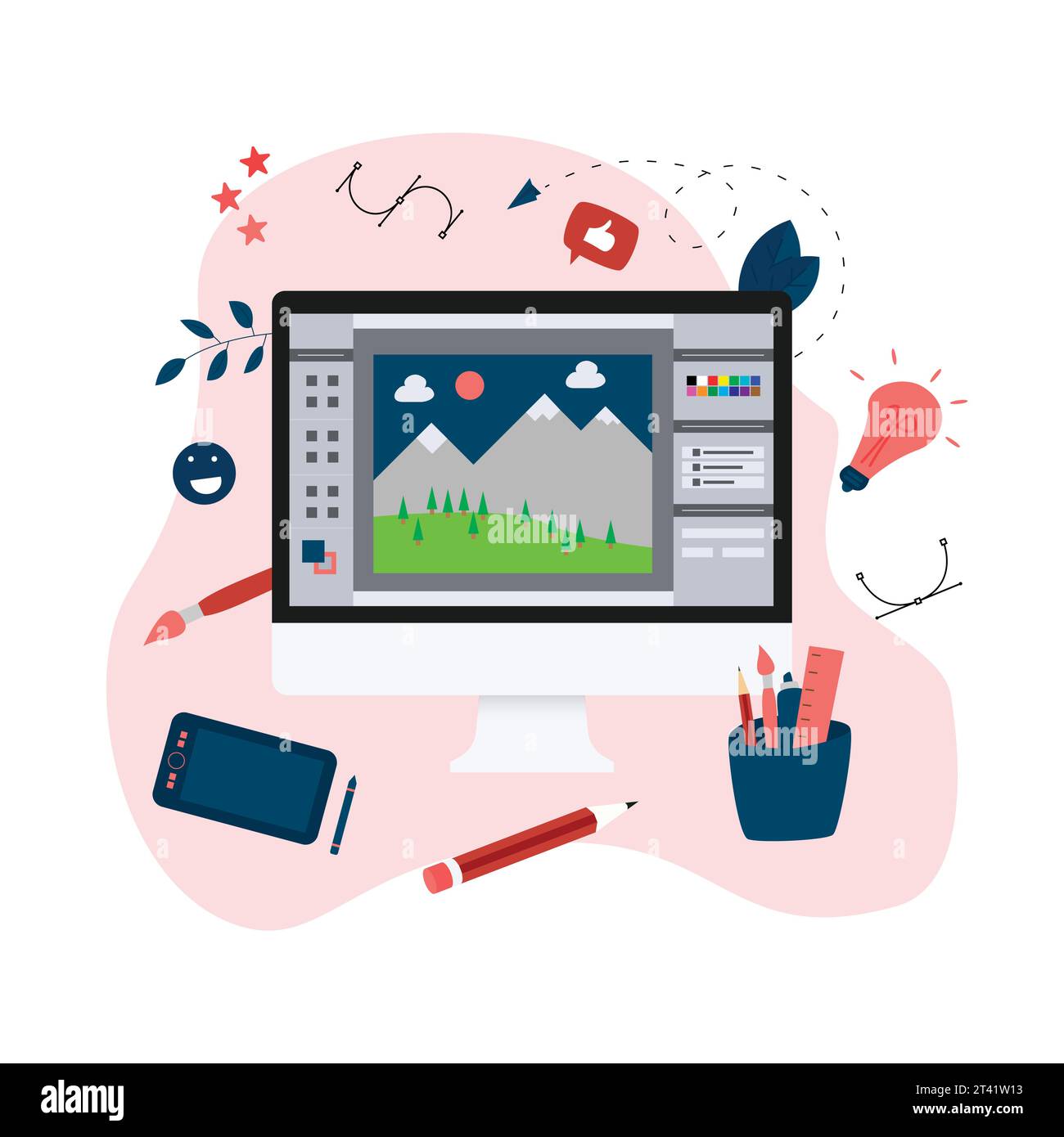 Computer paint application Cut Out Stock Images & Pictures - Alamy