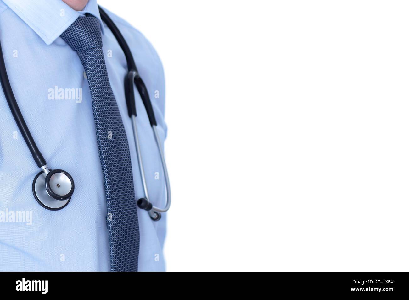 Stethoscope around doctor's neck Stock Photo - Alamy
