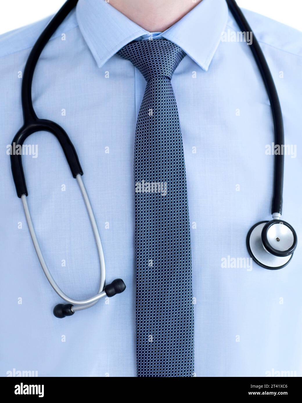 Stethoscope around doctor's neck Stock Photo - Alamy