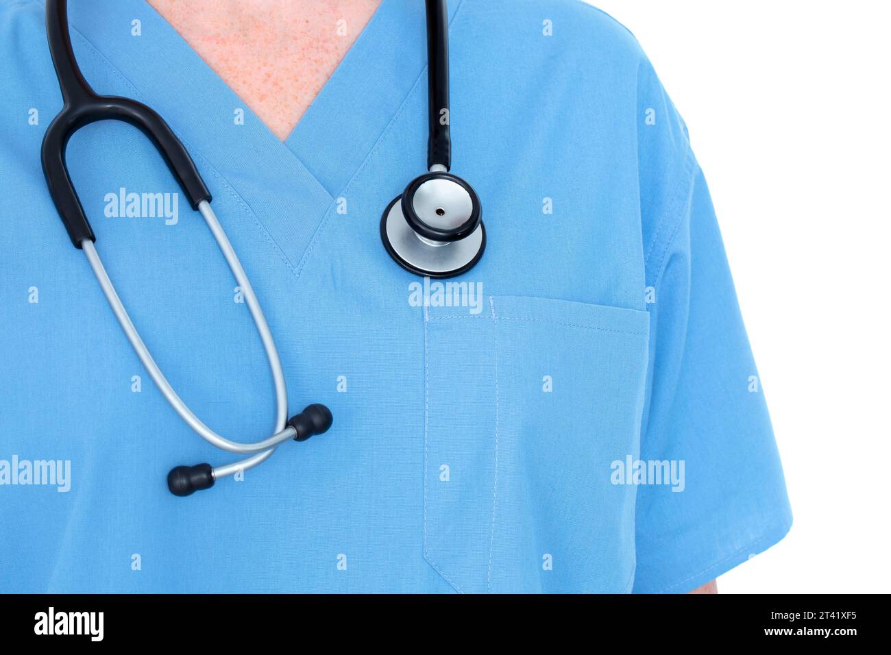 Stethoscope around doctor's neck Stock Photo - Alamy