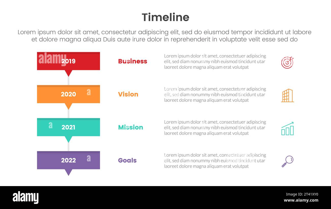 timeline set of point infographic with rectangle callout stack and 4 ...