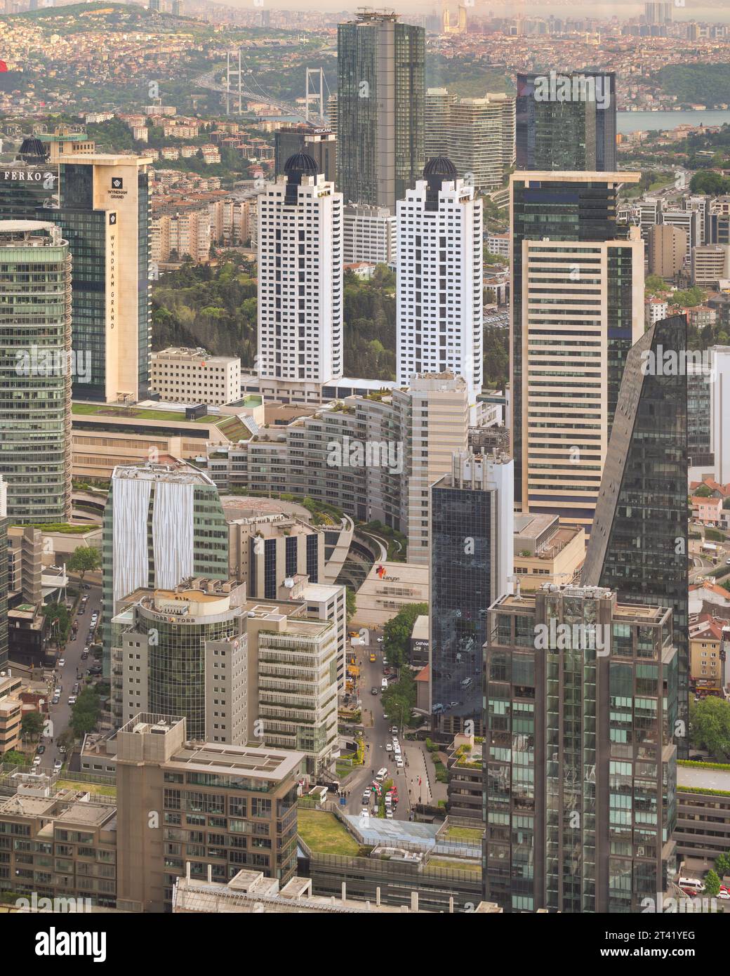Stunning aerial view from Istanbul Sapphire skyscraper with towering ...