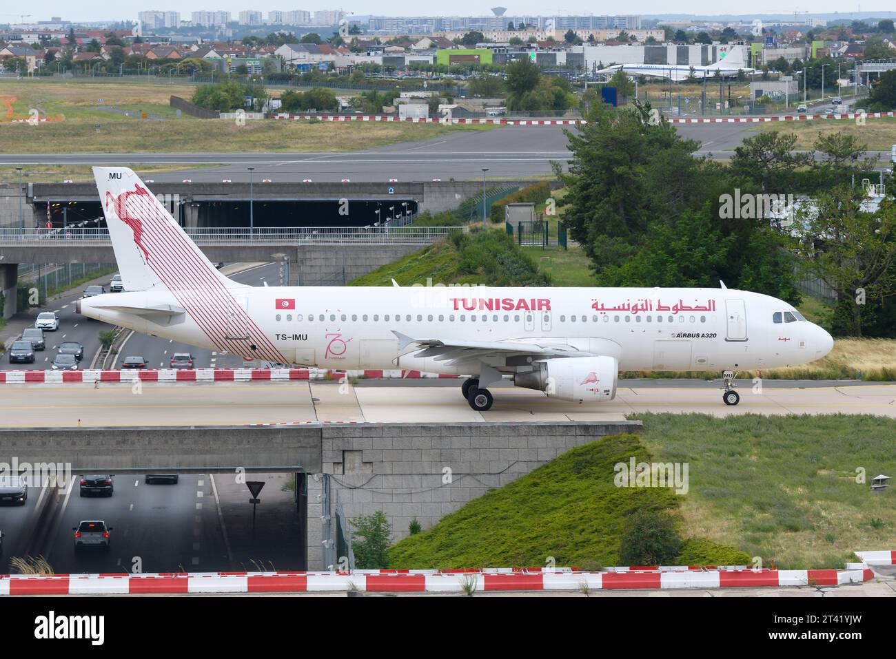 Tunisair Airbus A320 aircraft taxiing. Plane A320 of Tunis Air, the ...