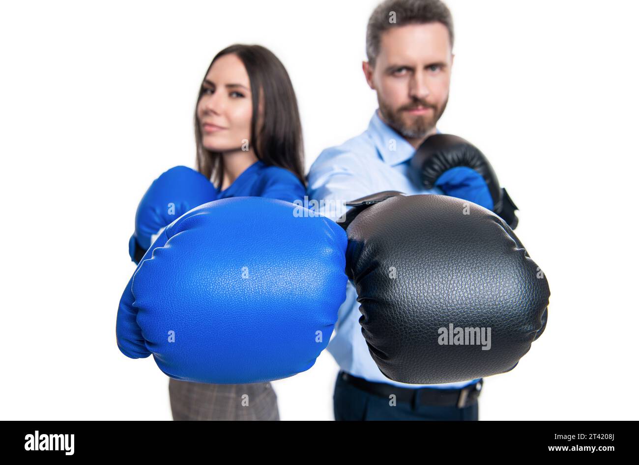 corporate competition between business partners. businesspeople ready ...