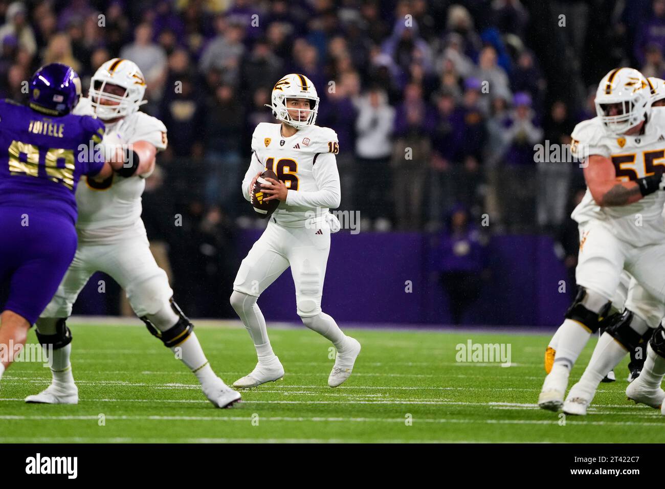 Arizona State quarterback Trenton Bourguet (16) looks to throw against ...