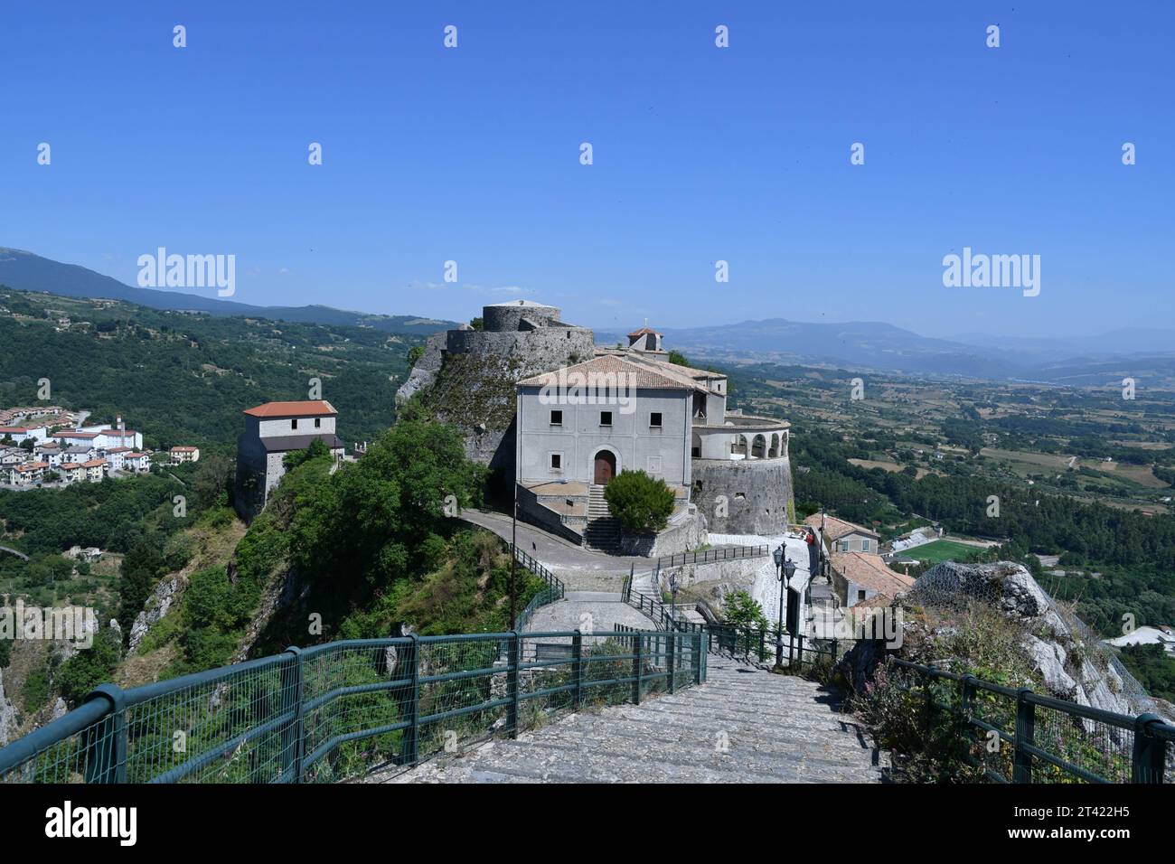 View of an old village in the mountains of Basilicata region Stock ...