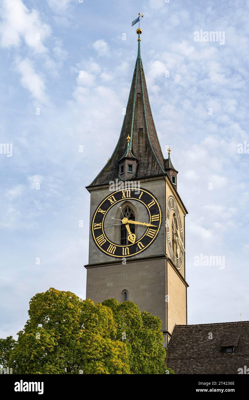 Church tower of St. Peter, Largest tower clock in Europe, Old Town of ...