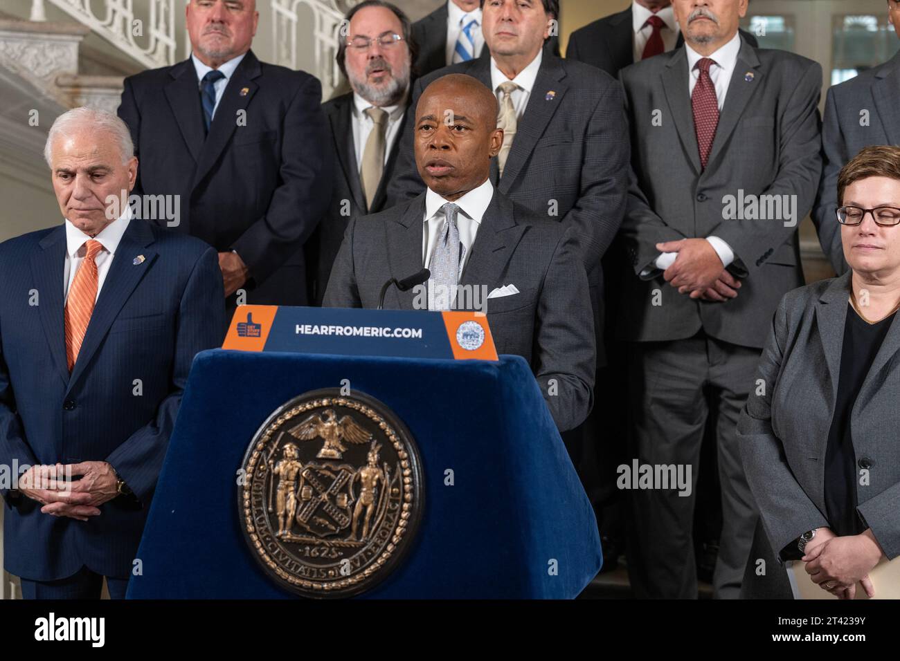 Mayor Eric Adams makes announcement about tentative contract agreement ...
