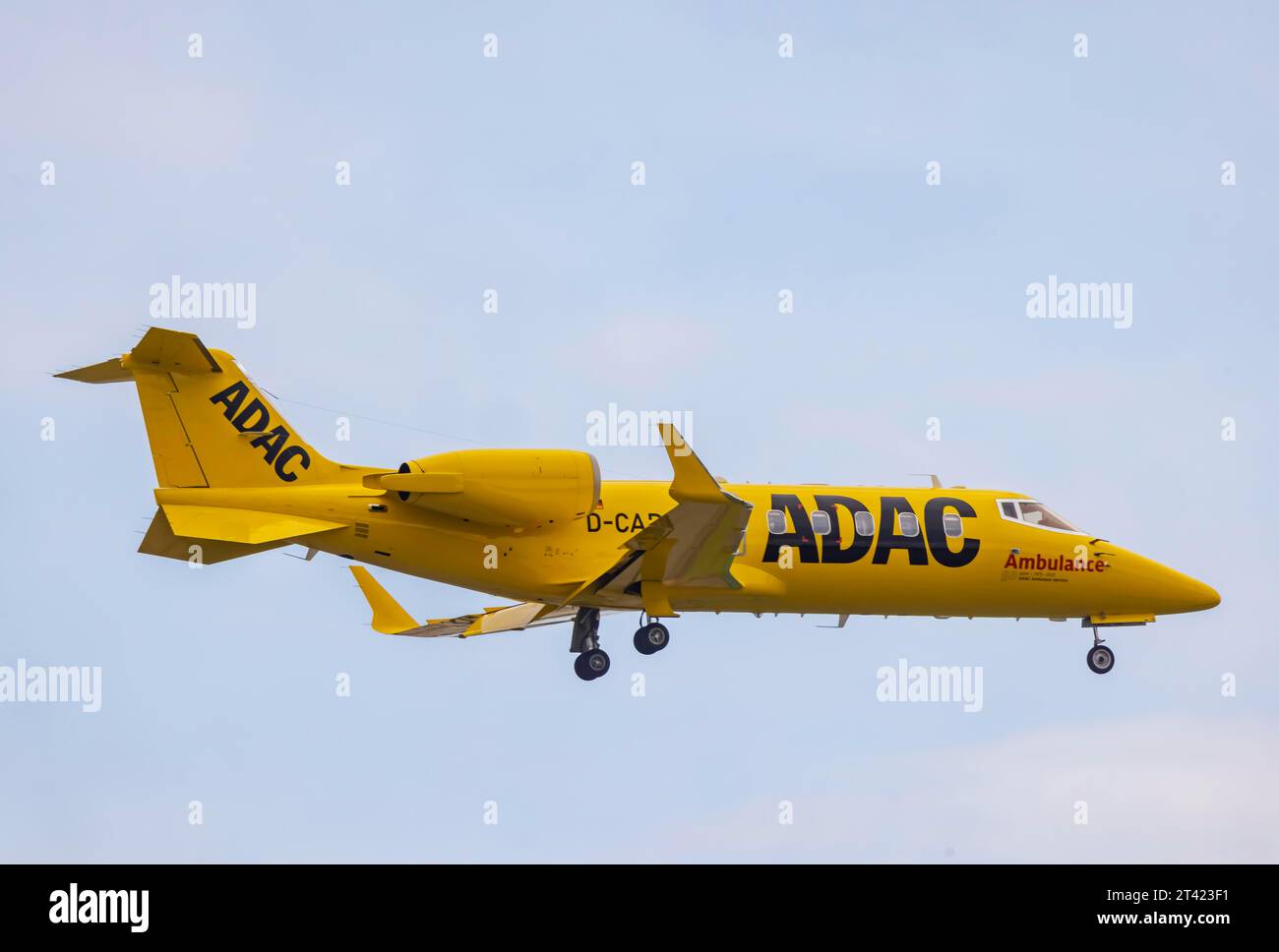 ADAC ambulance aircraft of the type Learjet 60 XR. AirportFraport ...