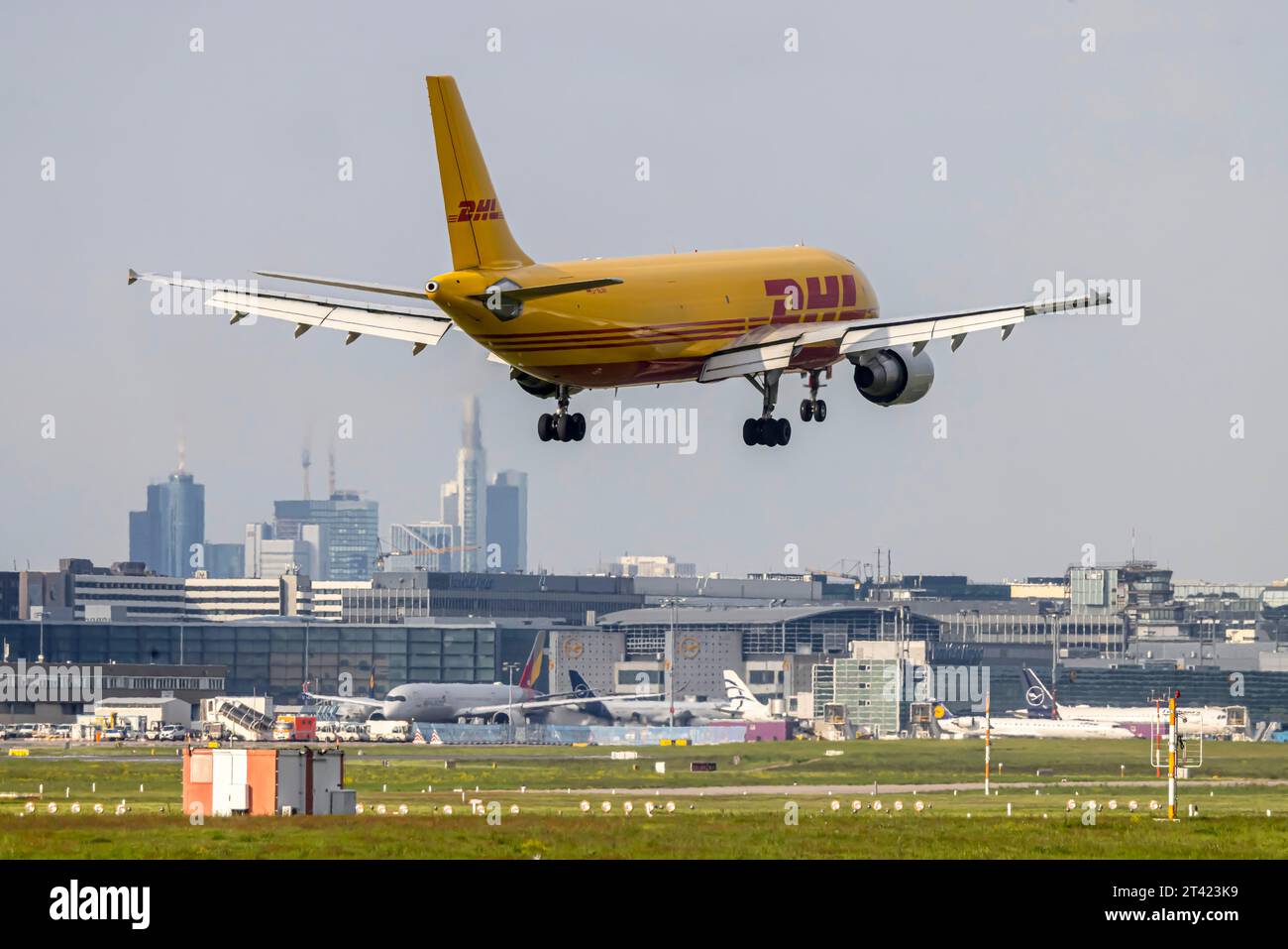 Aircraft taking off, D-AEAH, DHL, AIRBUS A300-600F, cargo aircraft ...