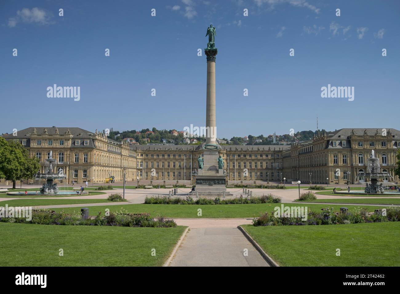 Jubilee Column, New Palace, Schlossplatz, Stuttgart, Baden-Wuerttemberg ...