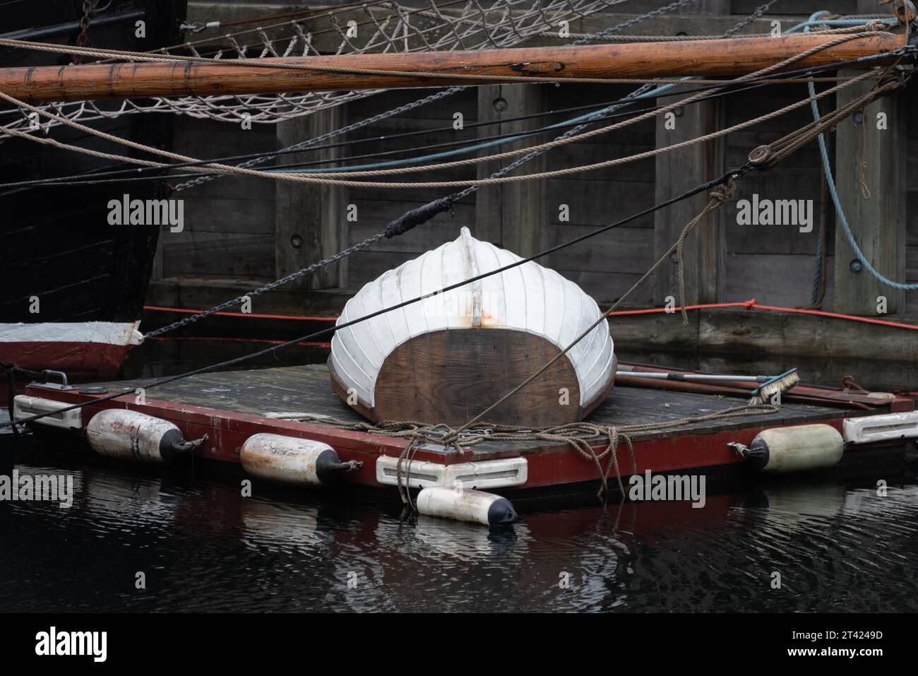 White rowing boat, Nyhavn, Copenhagen, Denmark Stock Photo - Alamy
