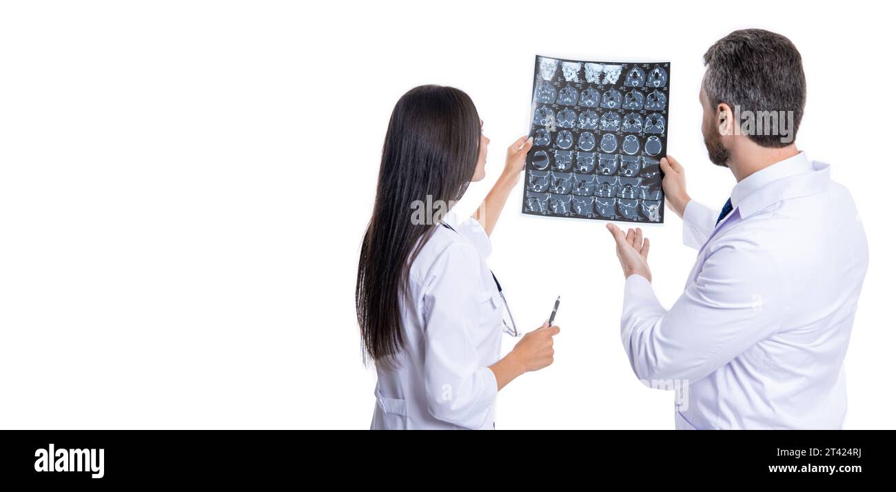 medical diagnosis. Diagnosis and treatment. two doctor hold xray making ...