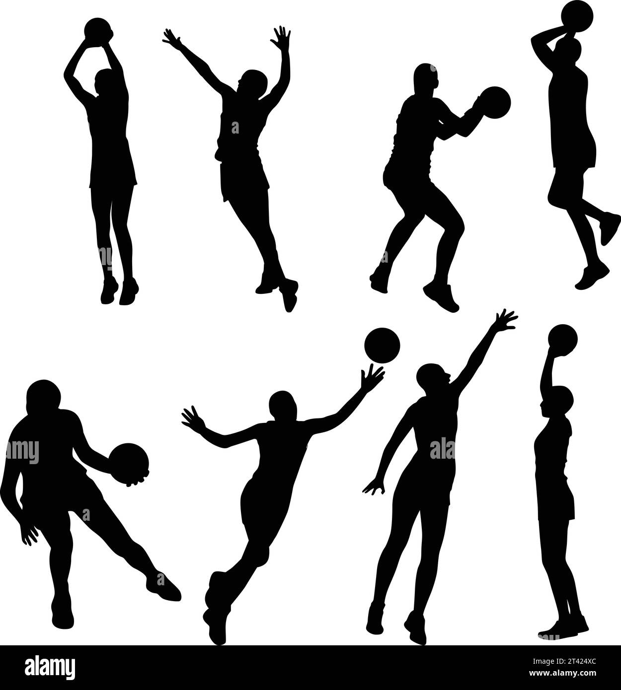 Netball illustration Cut Out Stock Images & Pictures - Alamy