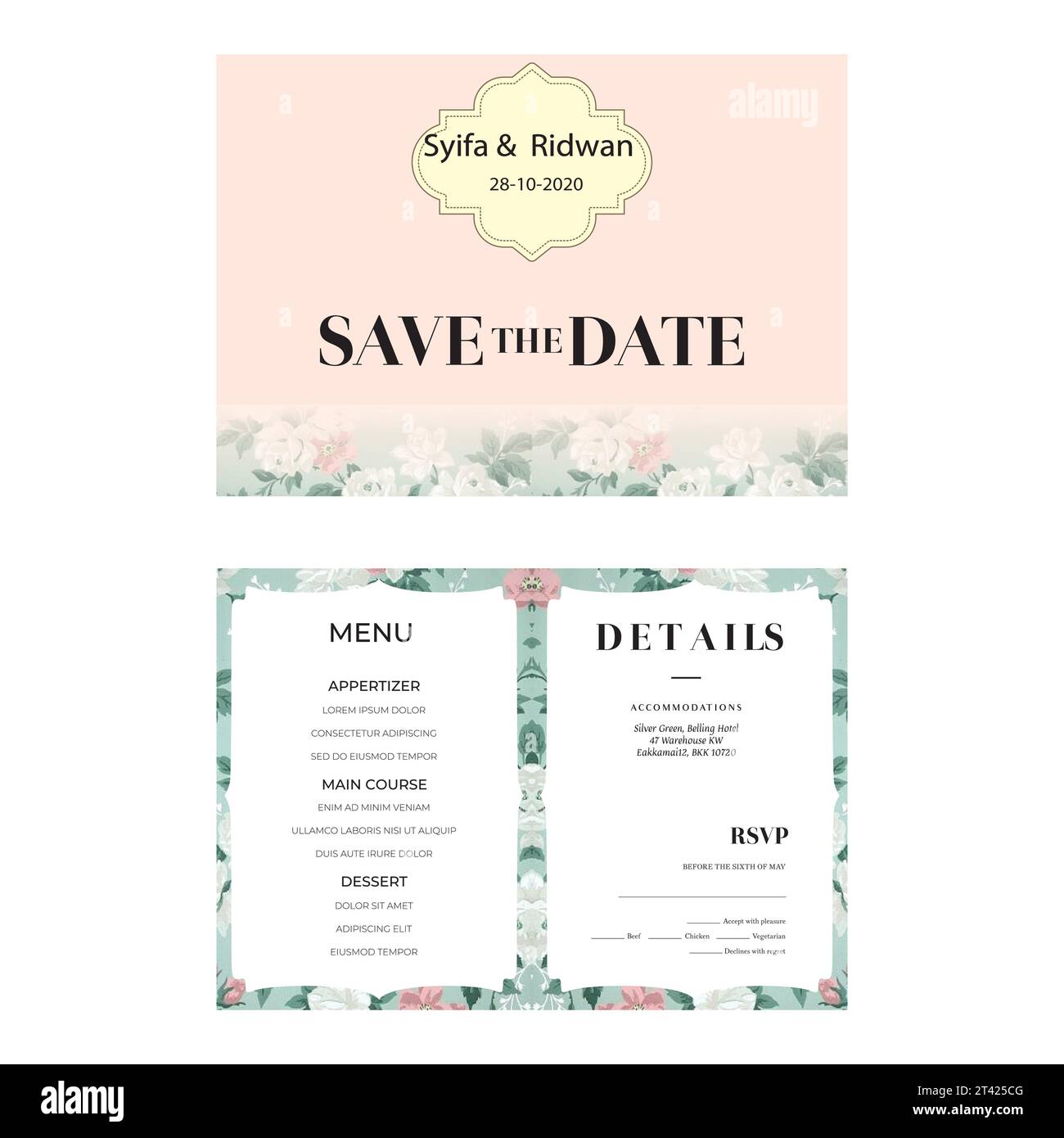 Simple pink background with flower wedding Vector Image Stock Vector ...