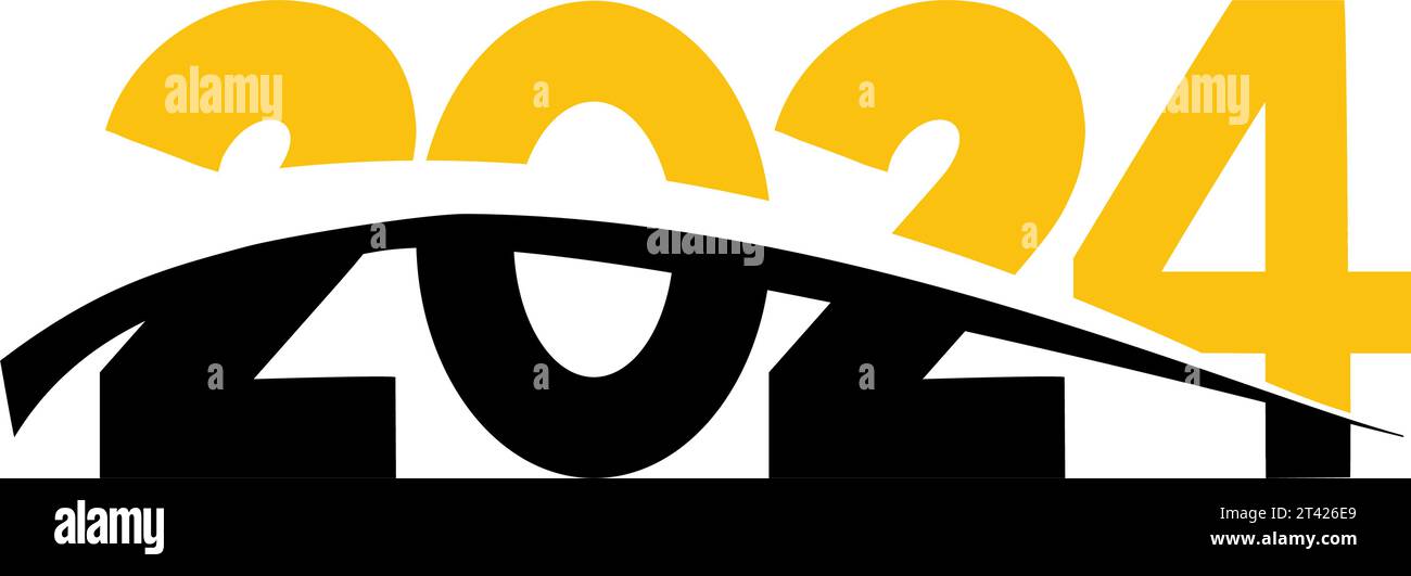 2024 number in yellow and black design Stock Vector Image & Art - Alamy