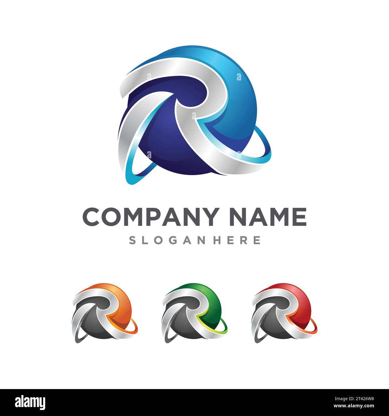 Creative 3d abstract letter r logo design Vector Image Stock Vector ...