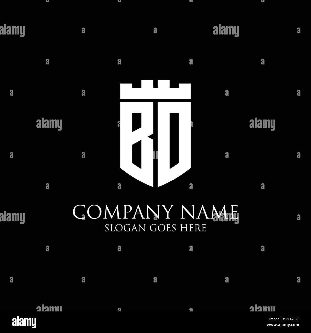 Bd initial shield logo design inspiration crown Vector Image Stock ...