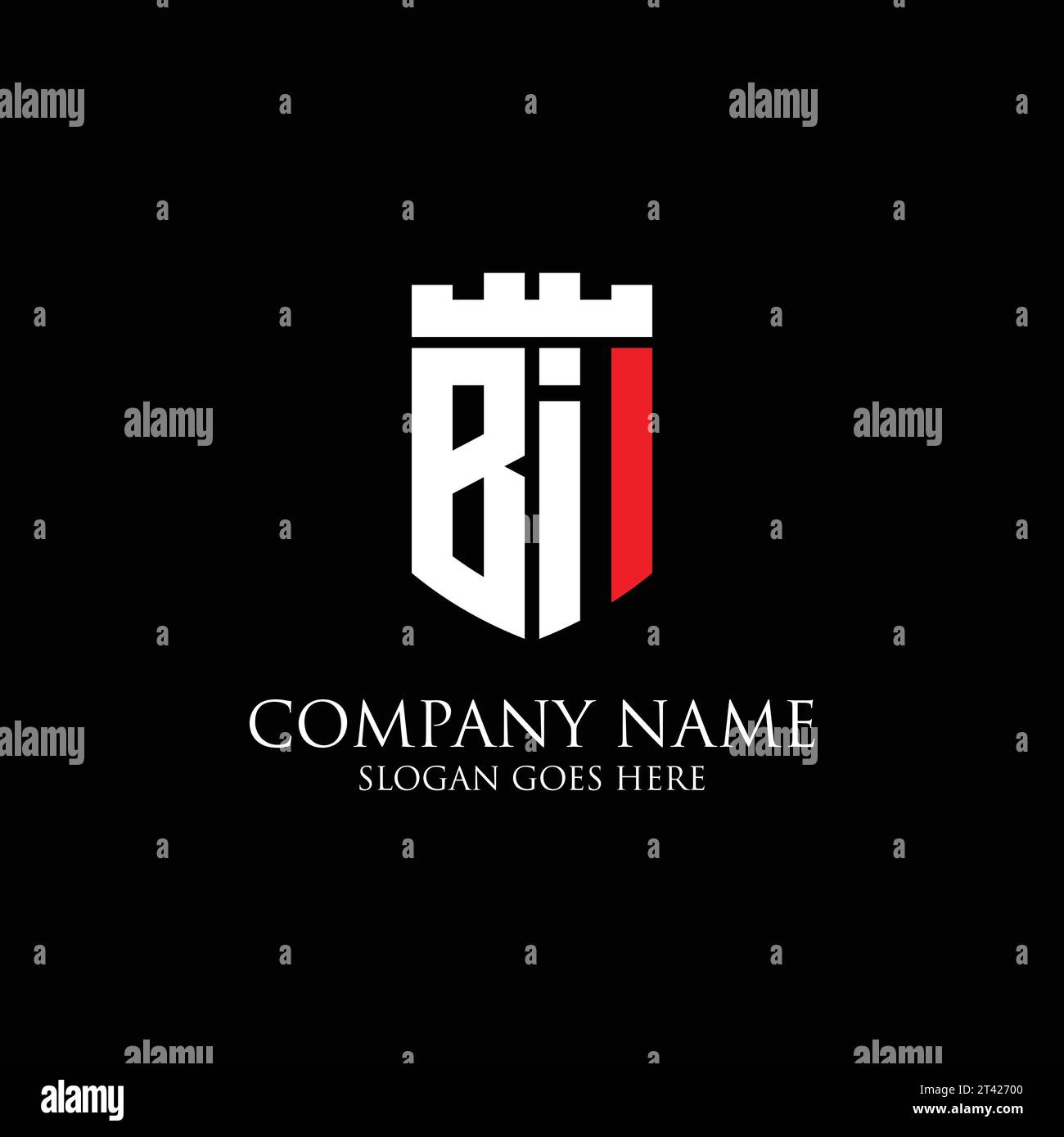 Bi initial shield logo design inspiration crown Vector Image Stock ...