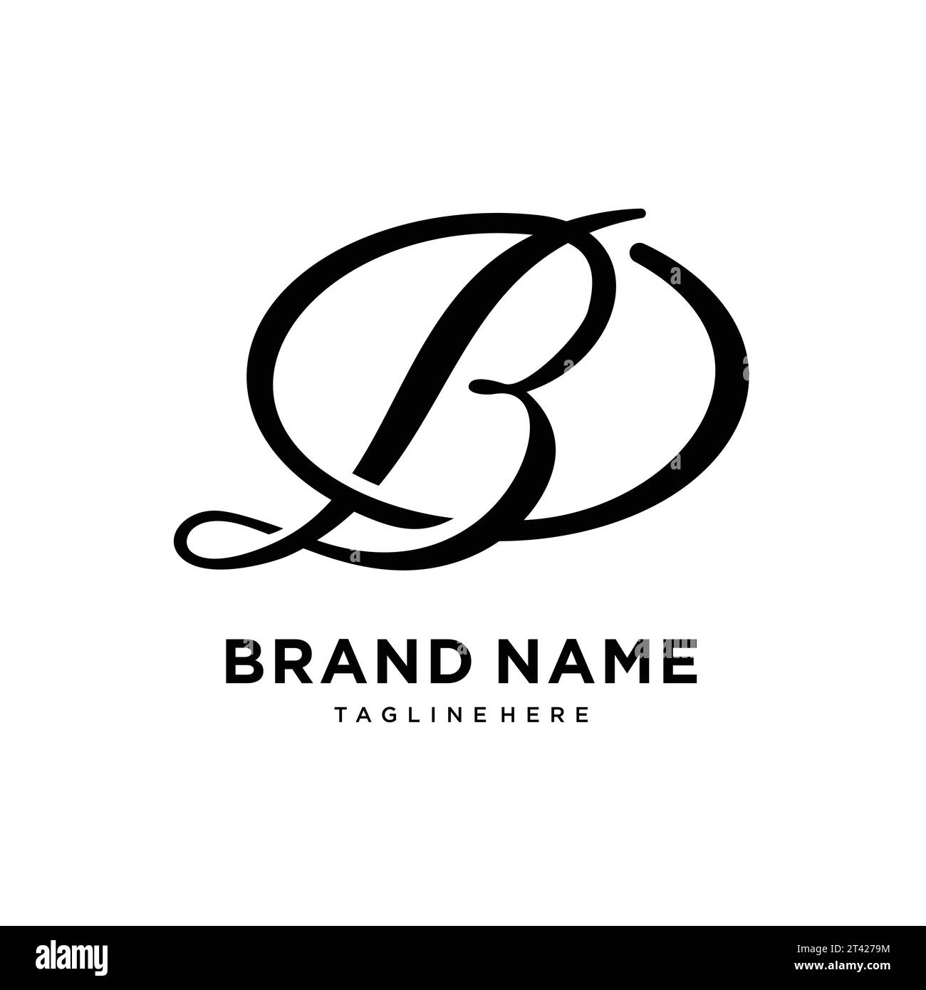 Monogram initial b typography logo design Vector Image Stock Vector ...