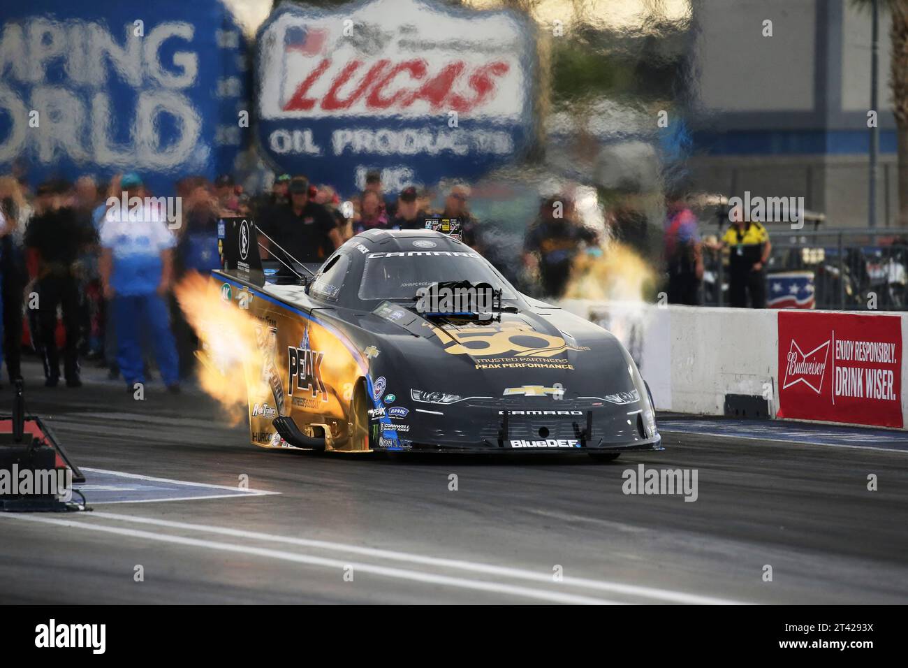 LAS VEGAS, NV - OCTOBER 27: John Force (5 FC) PEAK Chevrolet Camaro SS ...