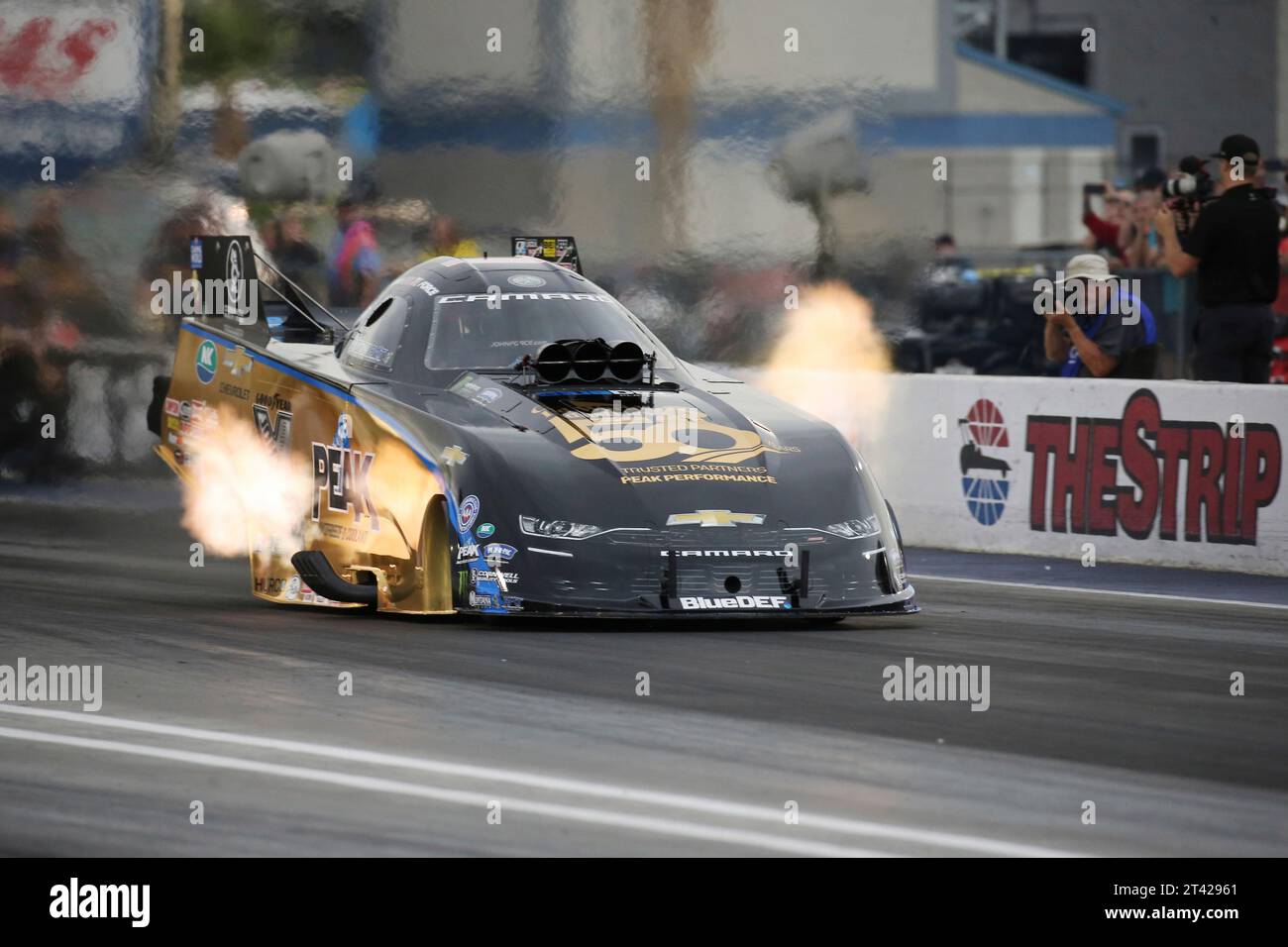 LAS VEGAS, NV - OCTOBER 27: John Force (5 FC) PEAK Chevrolet Camaro SS ...