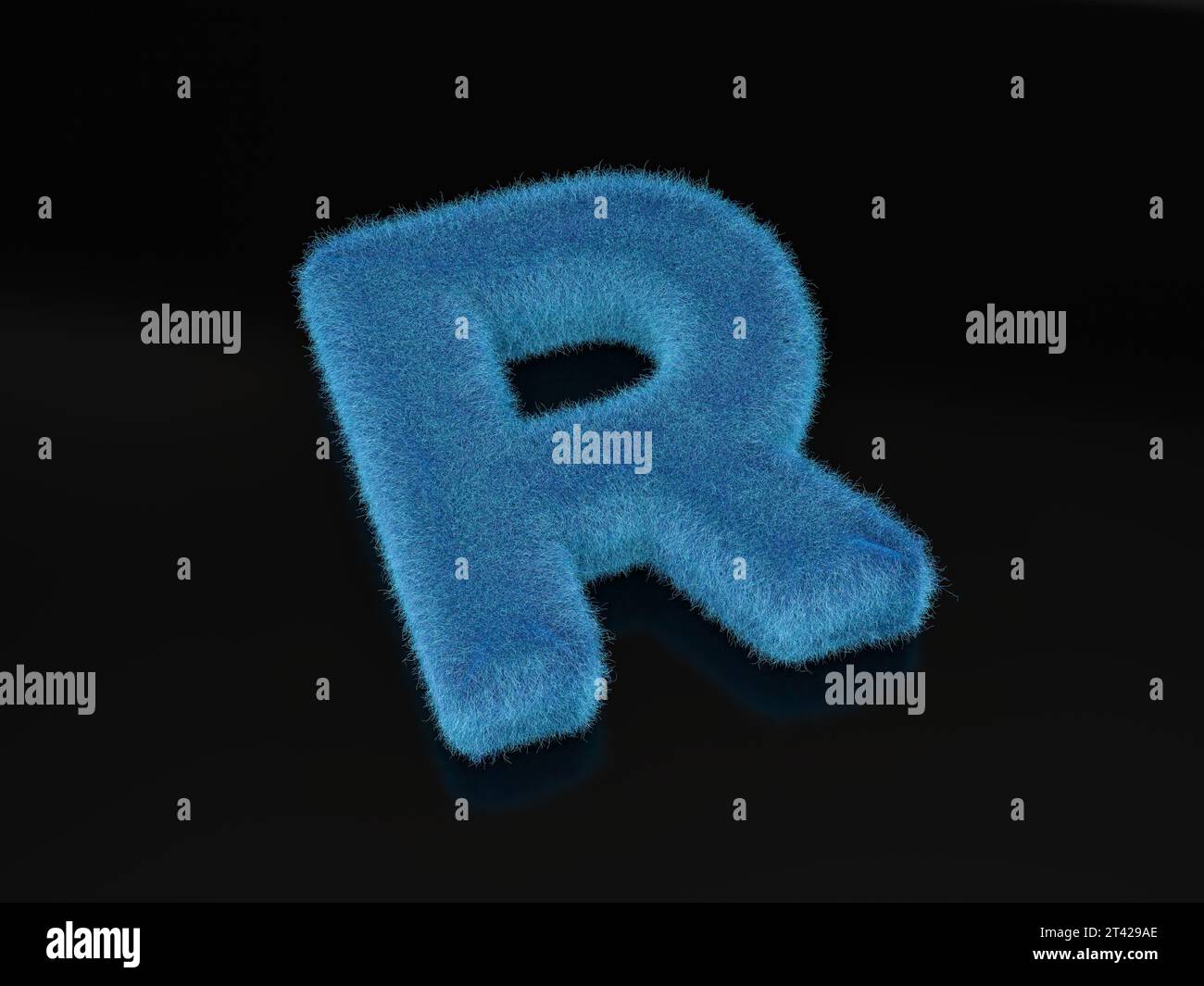 Fur letter R on a black background. 3d illustration Stock Photo - Alamy